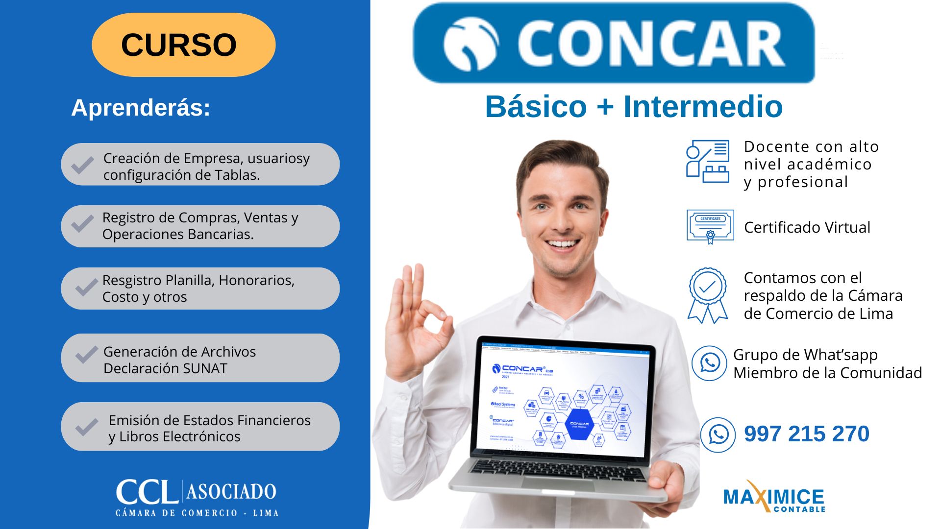 Curso Software Contable CONCAR CB Empresarial Intermedio - Escuela ...
